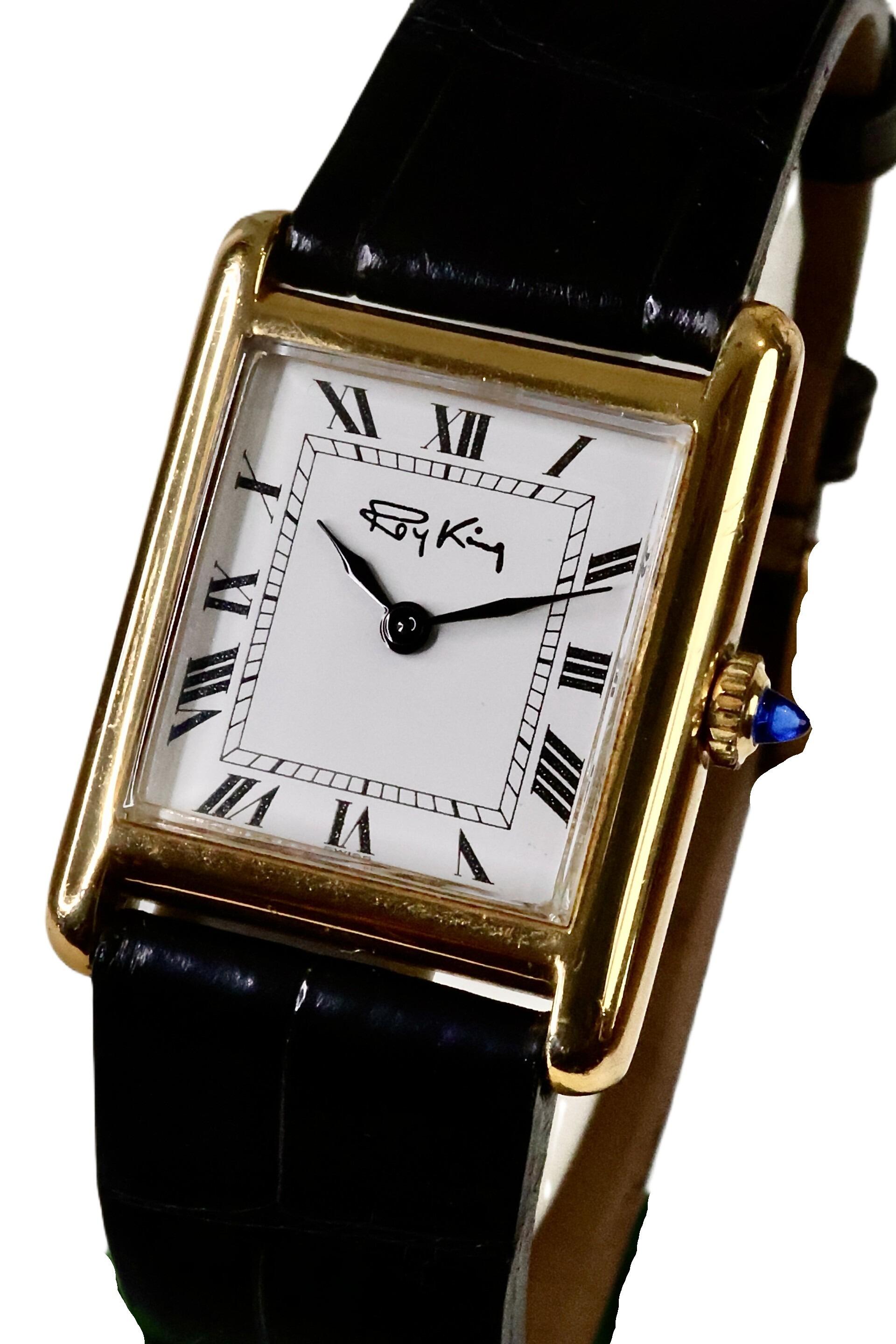 Roy King Gold-Plated Sterling Silver Tank Watch