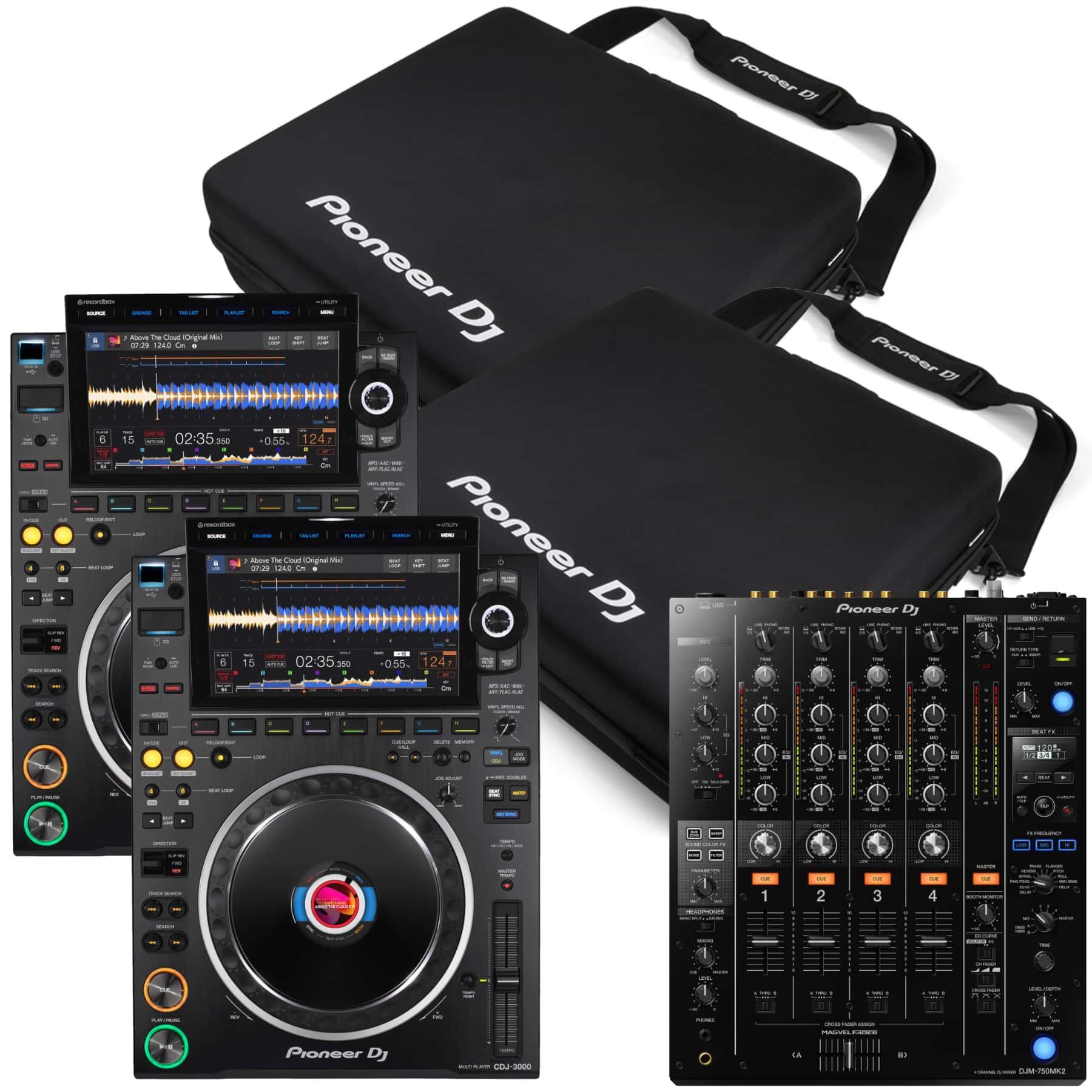 Pioneer DJ CDJ-3000 & DJM-750MK2 Free DJC-3000 Bundle