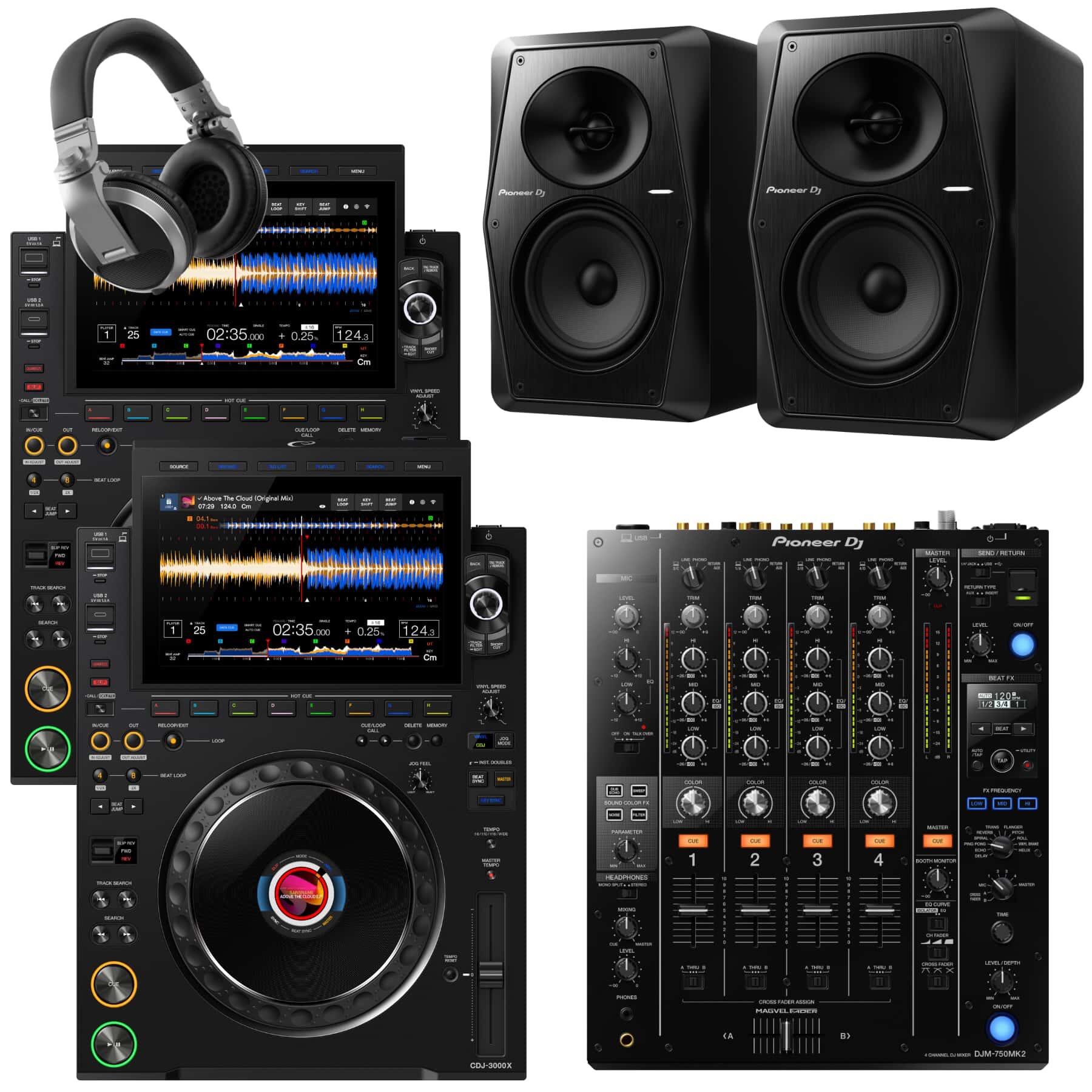 AlphaTheta CDJ-3000X & DJM-750MK2 VM-50 Bundle