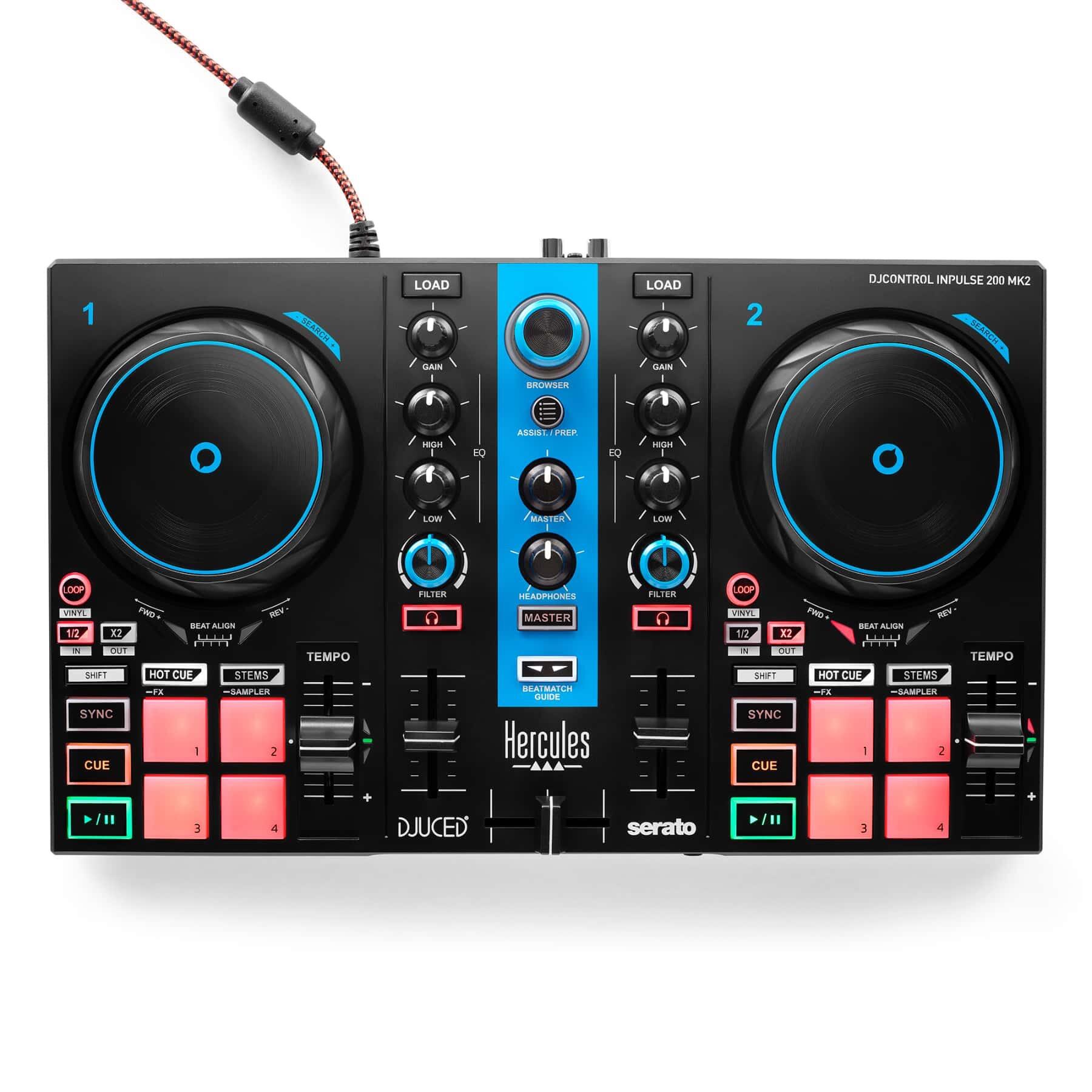 Hercules DJControl Inpulse 200 MK2 Blue Edition & AV:Link Bundle