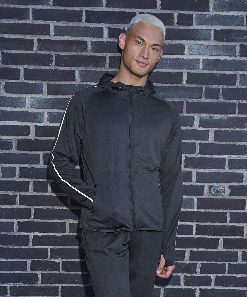 Tombo Men s Lightweight Running Hooded Sweatshirt With Reflective Tape TL550