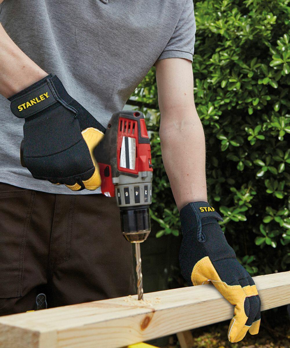 Stanley Workwear Performance Leather Hybrid Gloves for Durability