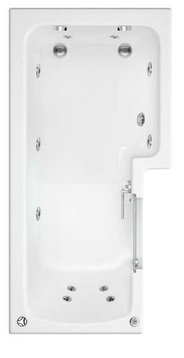 Easy Access Walk-in Trojan Bathe Easy Solarna Shower Bath 1700 x 850 x ...