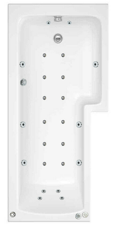 Solarna Shower Bath 1700 x 850 x 700mm 24 Water & Air Jet Whirlpool Spa ...