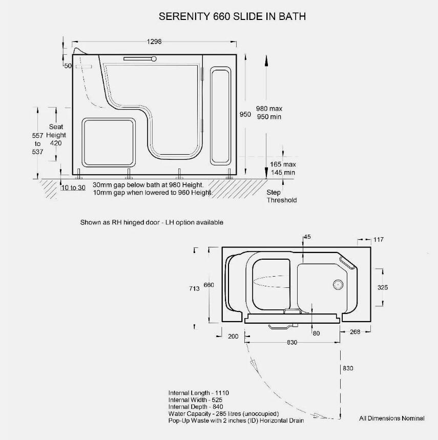 Easy Access Serenity Walk-In Bath 1300 x 660mm