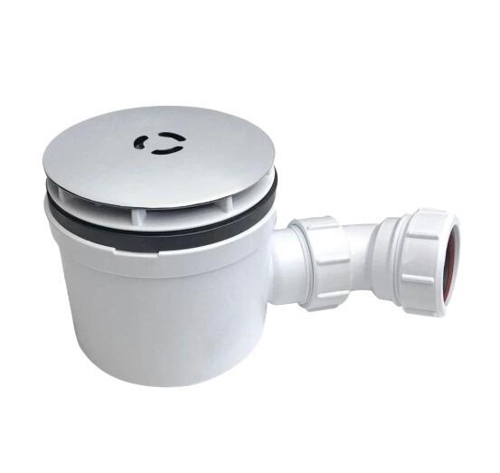 90mm Shower Waste & Trap Chrome, Matt Black or White