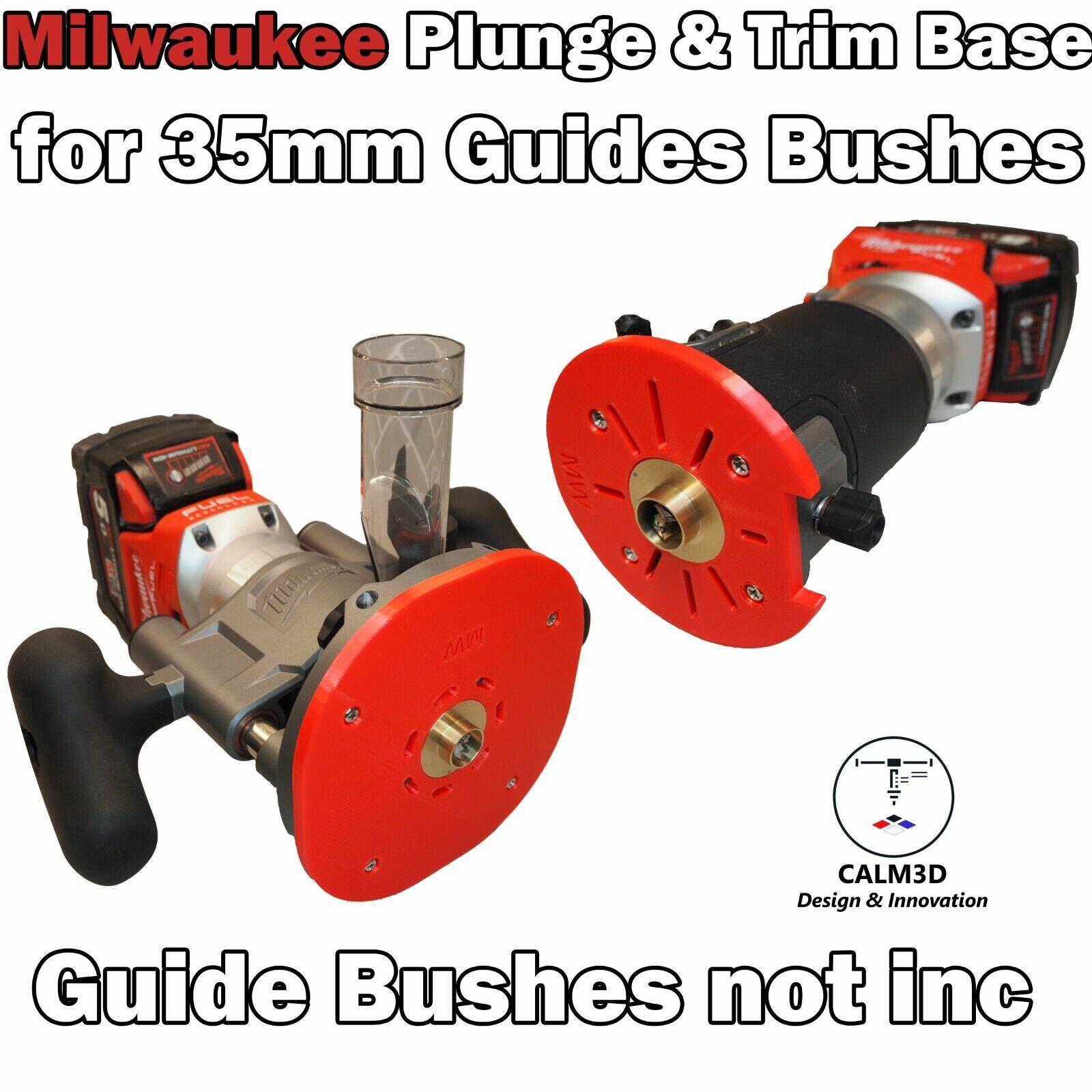 Milwaukee M18 Compatible Plunge & Trim Router Base for 35mm Bushes ...