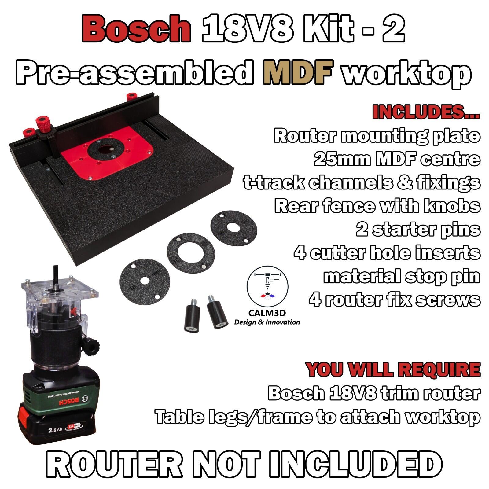 Bosch 18V8 Compact trim table router kits