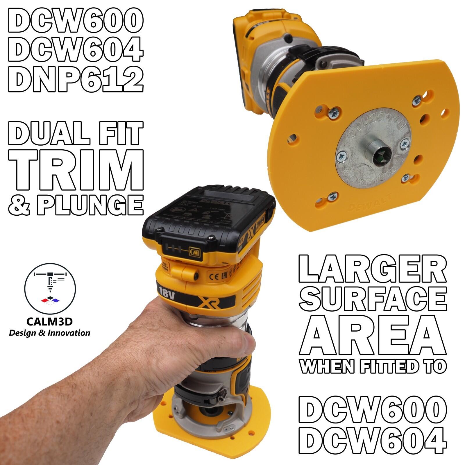 Dewalt DCW600 DNP612 D26200 dual fit sub-base fits Trend & brass bushes ...