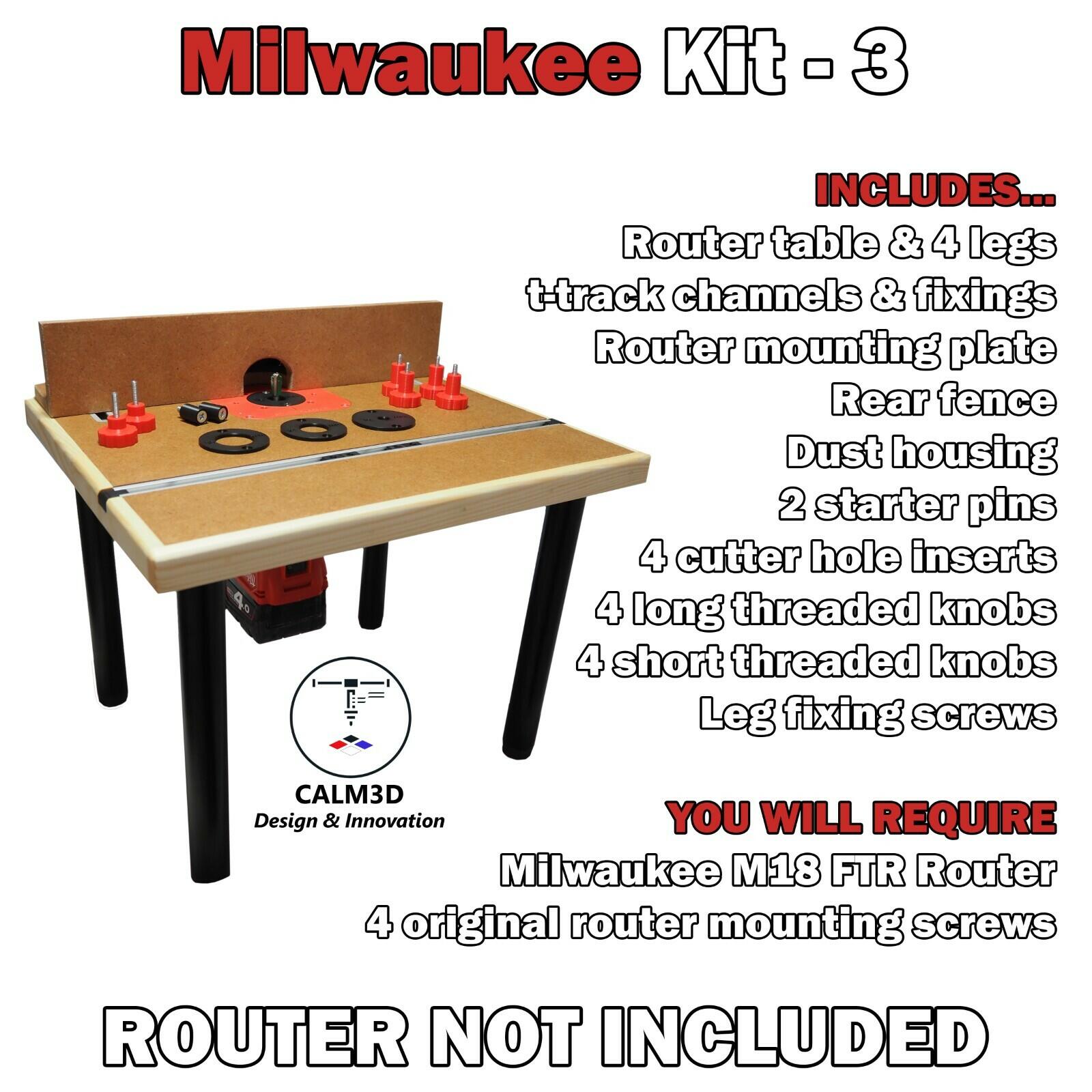 Milwaukee M18 FTR Trim Table Router Kits