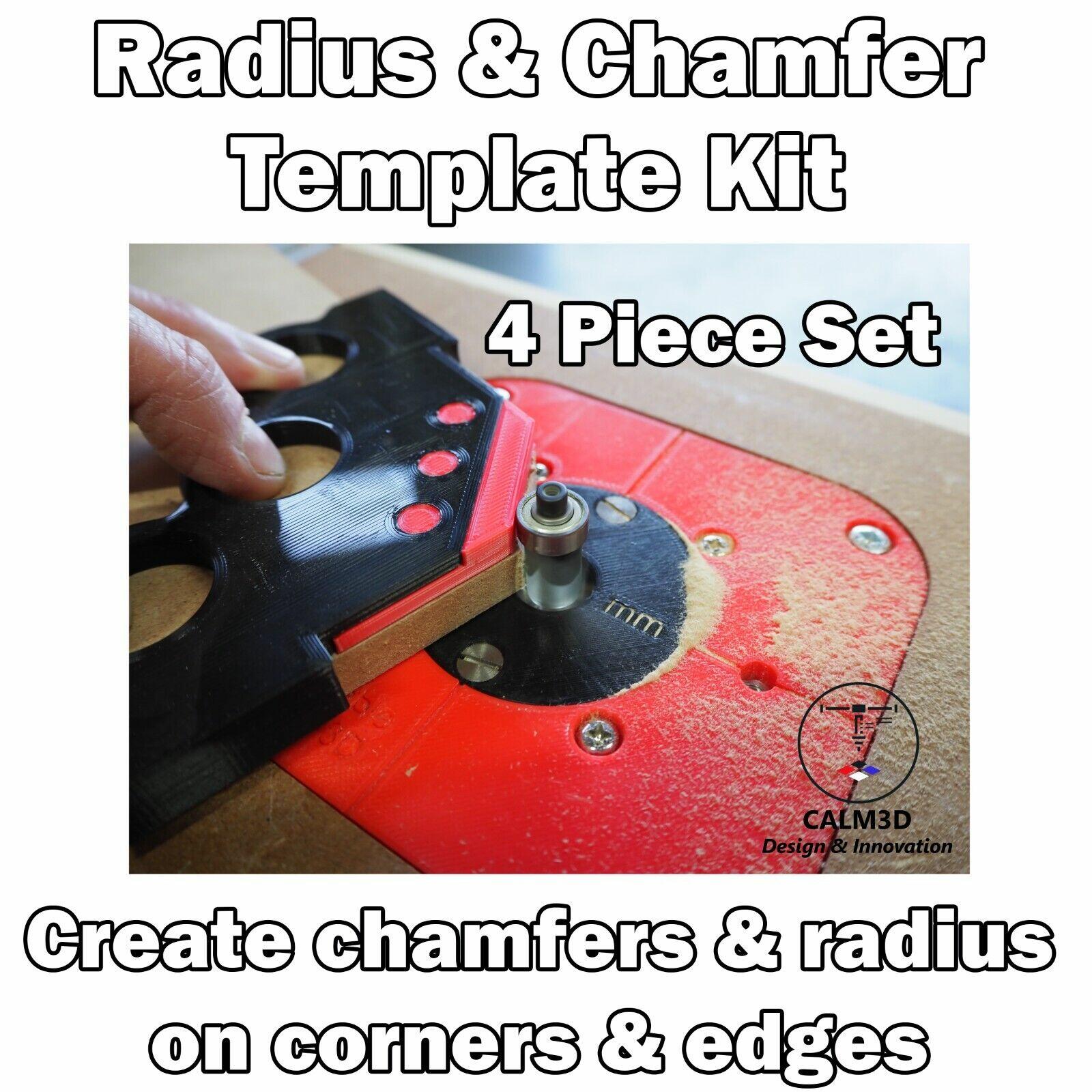 Corner Radius and Chamfer Template Set 4 Piece - INC P&P