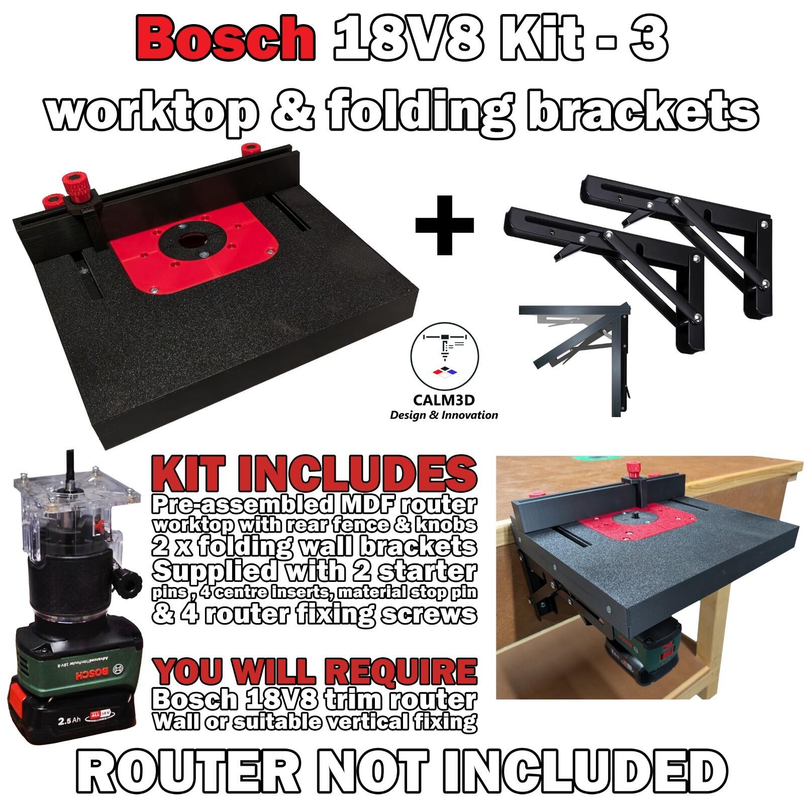 Bosch 18V8 Compact trim table router kits