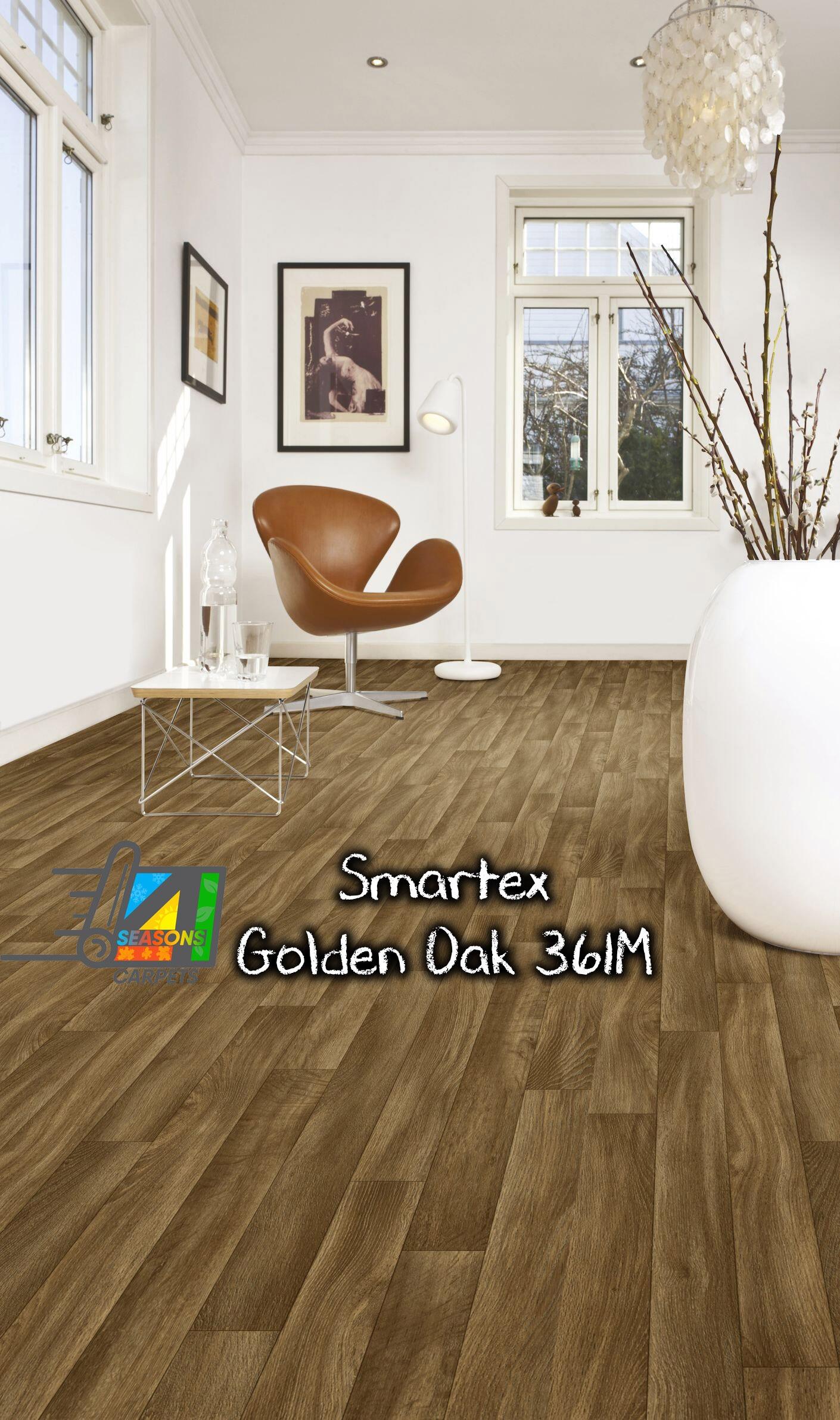 Smartex Golden Oak 361M - 2m (6' 6") Wide vinyl
