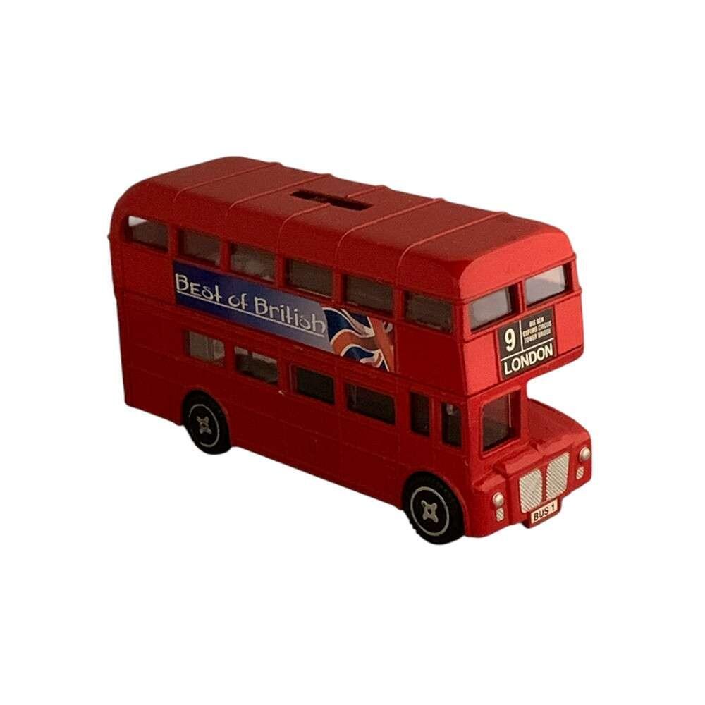 Metal Red Double Decker London Bus Money Box