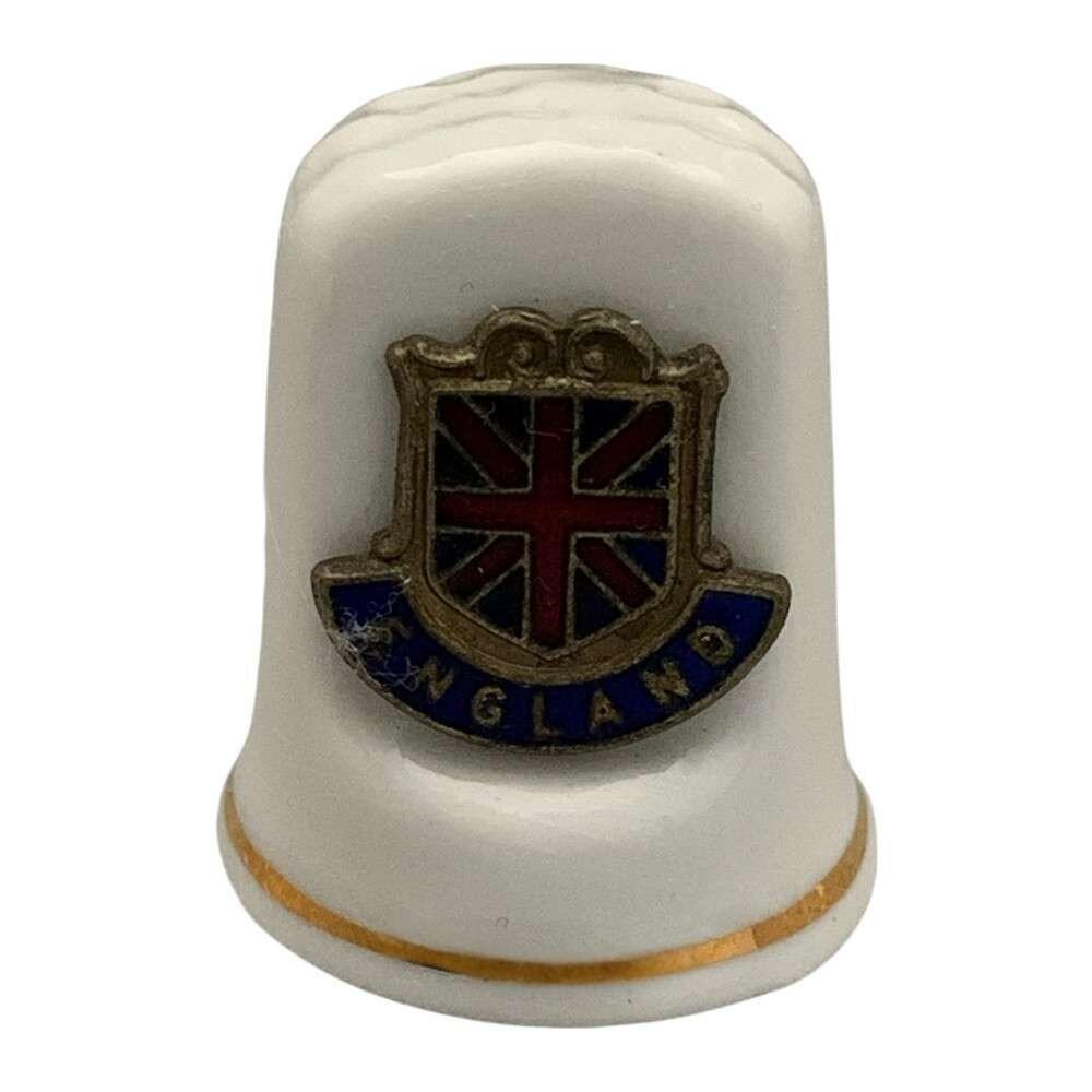 Watsons Fine Bone China Thimble Metal England Crest