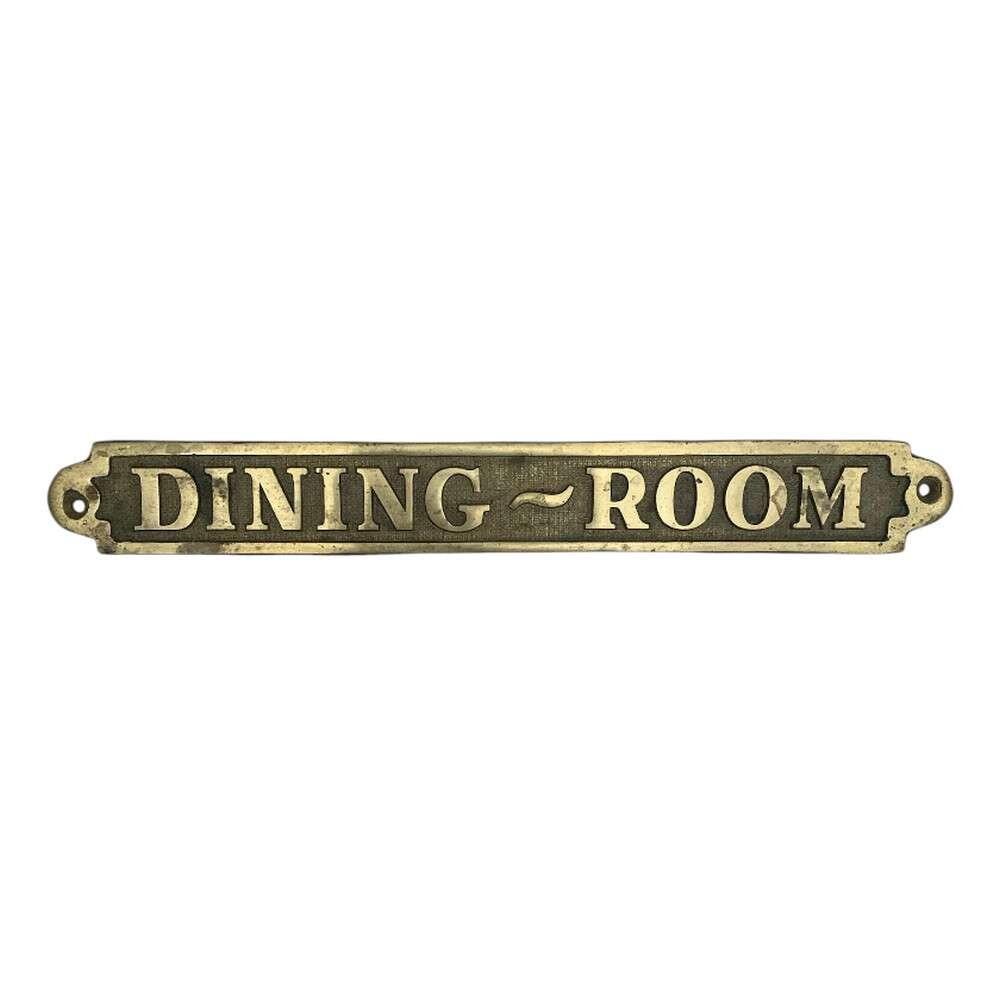 Reclaimed Dining Room Solid Brass Door Sign
