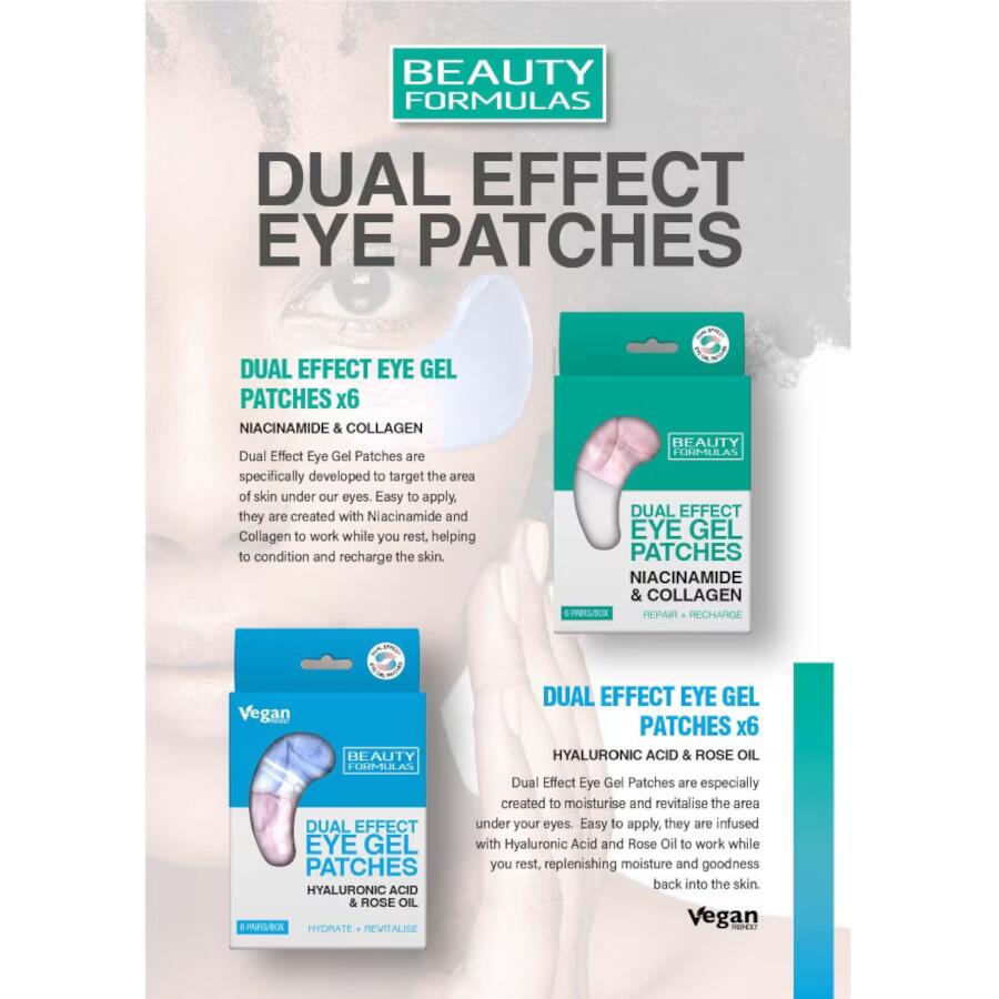 Beauty Formulas Niacinamide & Collagen Dual Effect Eye Gel Patches - 6 ...