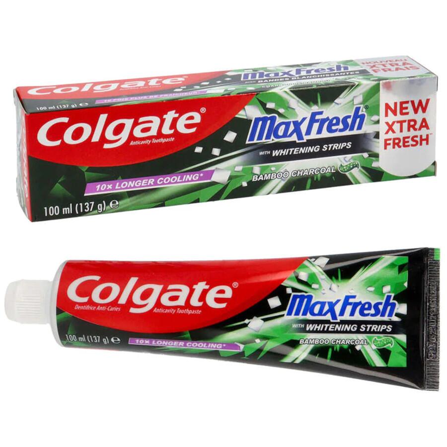 Colgate Max Fresh Bamboo Charcoal With Whitening Strips Toothpaste - 100ml