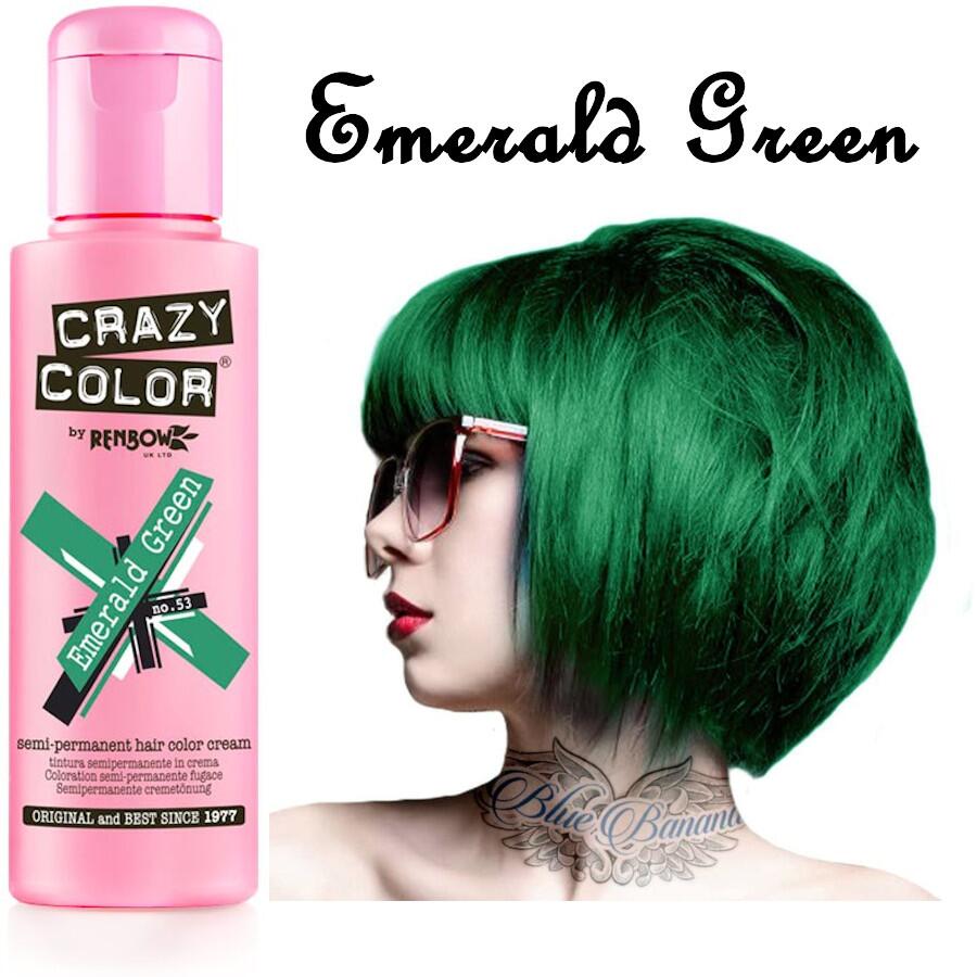 Crazy Color Semi Permanent Hair Color Cream 100ml - Emerald Green (4pcs)