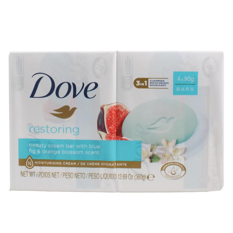 Dove Restoring Blue Fig Beauty Cream Soap Bar - 4 Bars (4 x 90g)