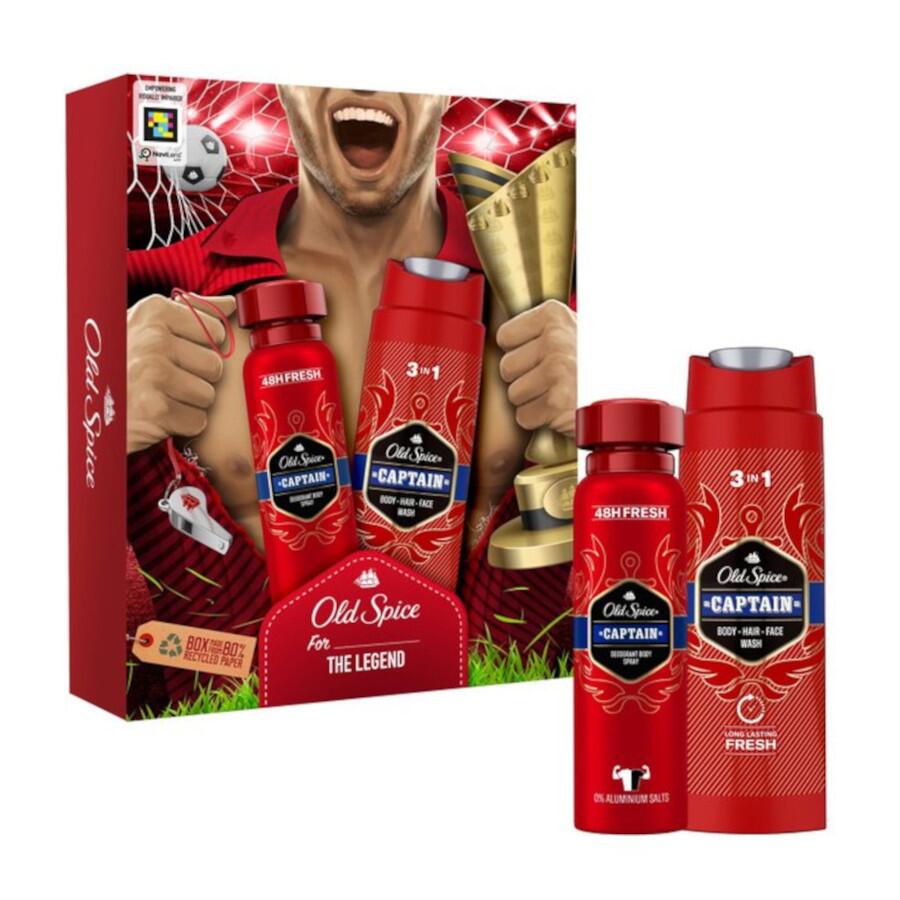Old Spice Captain Deodorant Body Spray & Shower Gel Gift Set