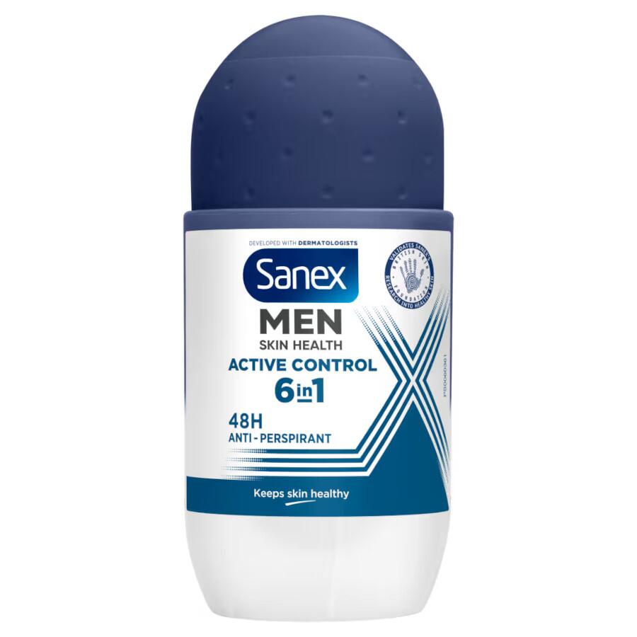 Sanex Men Active Control 6in1 48h Anti-Perspirant Roll On - 50ml (6pcs)