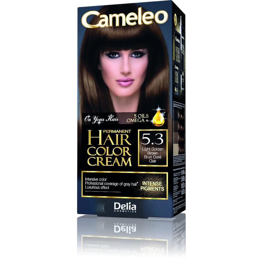Delia Cameleo Permanent Hair Color Cream Kit with Omega+ - 5.3 Light ...