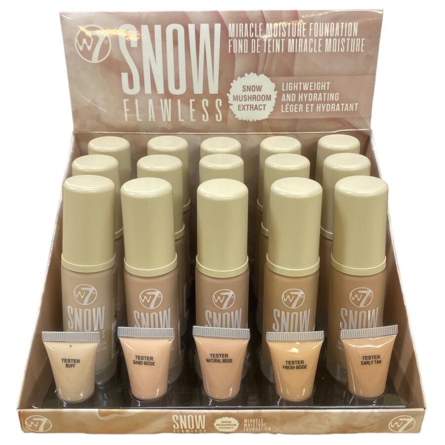 W7 Snow Flawless Miracle Moisture Foundation (15pcs)