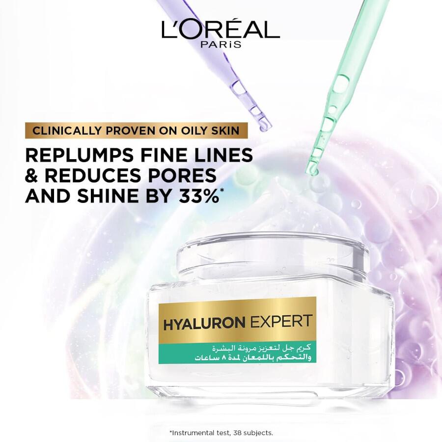 L'Oreal Hyaluron Expert 8H Shine Control Replumping Gel-Cream - 50ml
