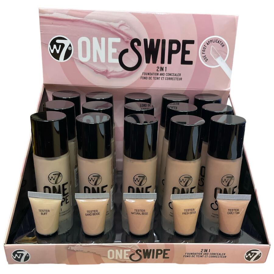 W7 One Swipe 2 in 1 Foundation and Concealer (15pcs)