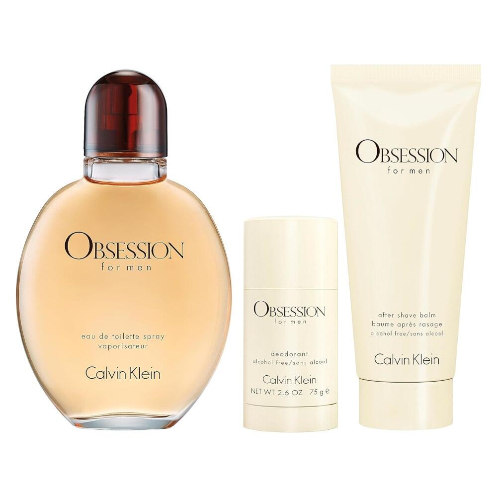 Obsession for Men Gift Set (125ml EDT + 75ml Deodorant Stick + 100ml ...