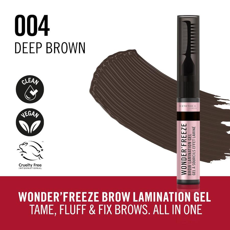 Rimmel Wonder'Freeze Brow Lamination Gel - 004 Deep Brown (9pcs)