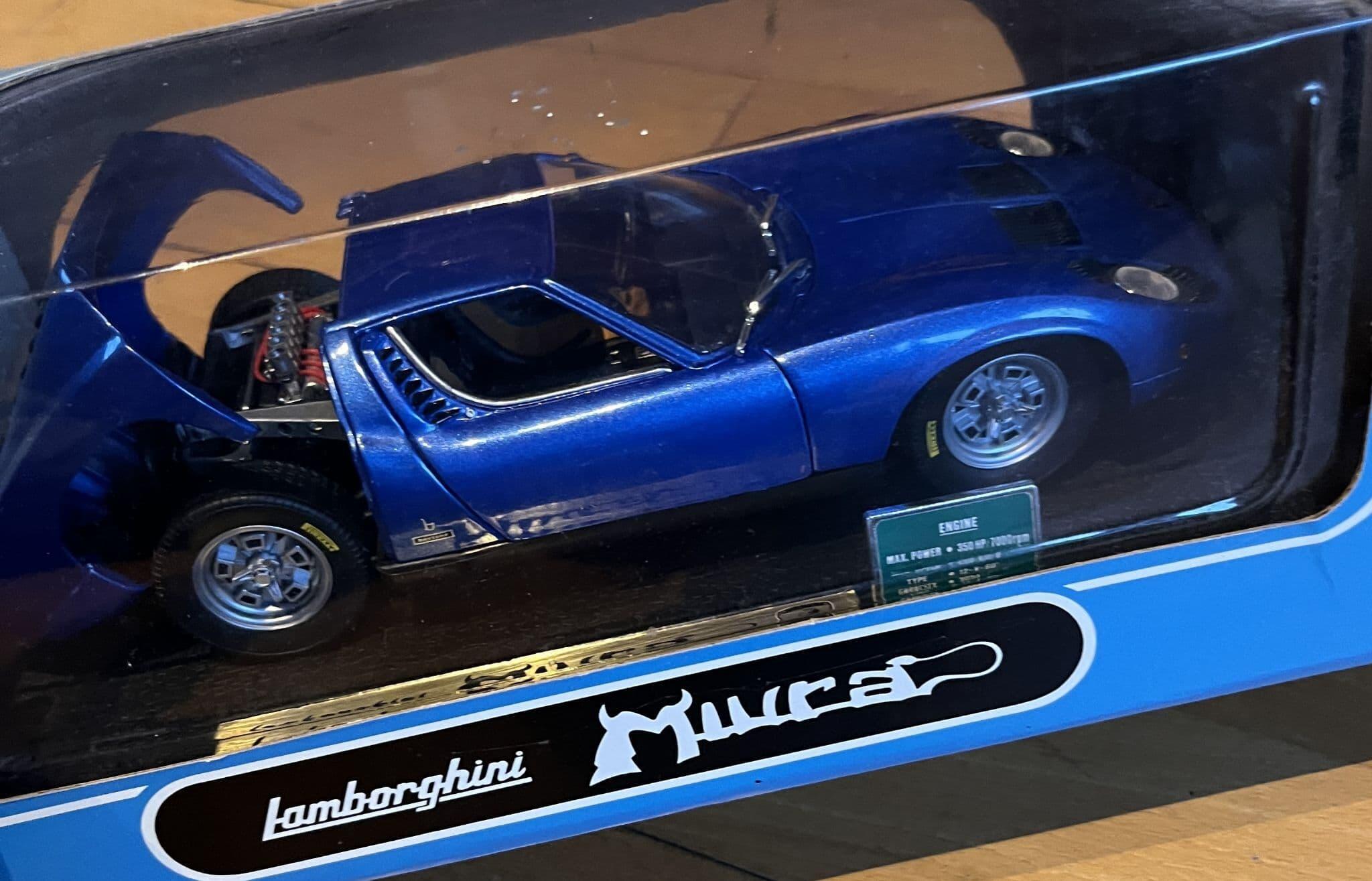 New ANSON LAMBORGHINI MIURA Metal Model 1/18 scale RARE unopened Blue