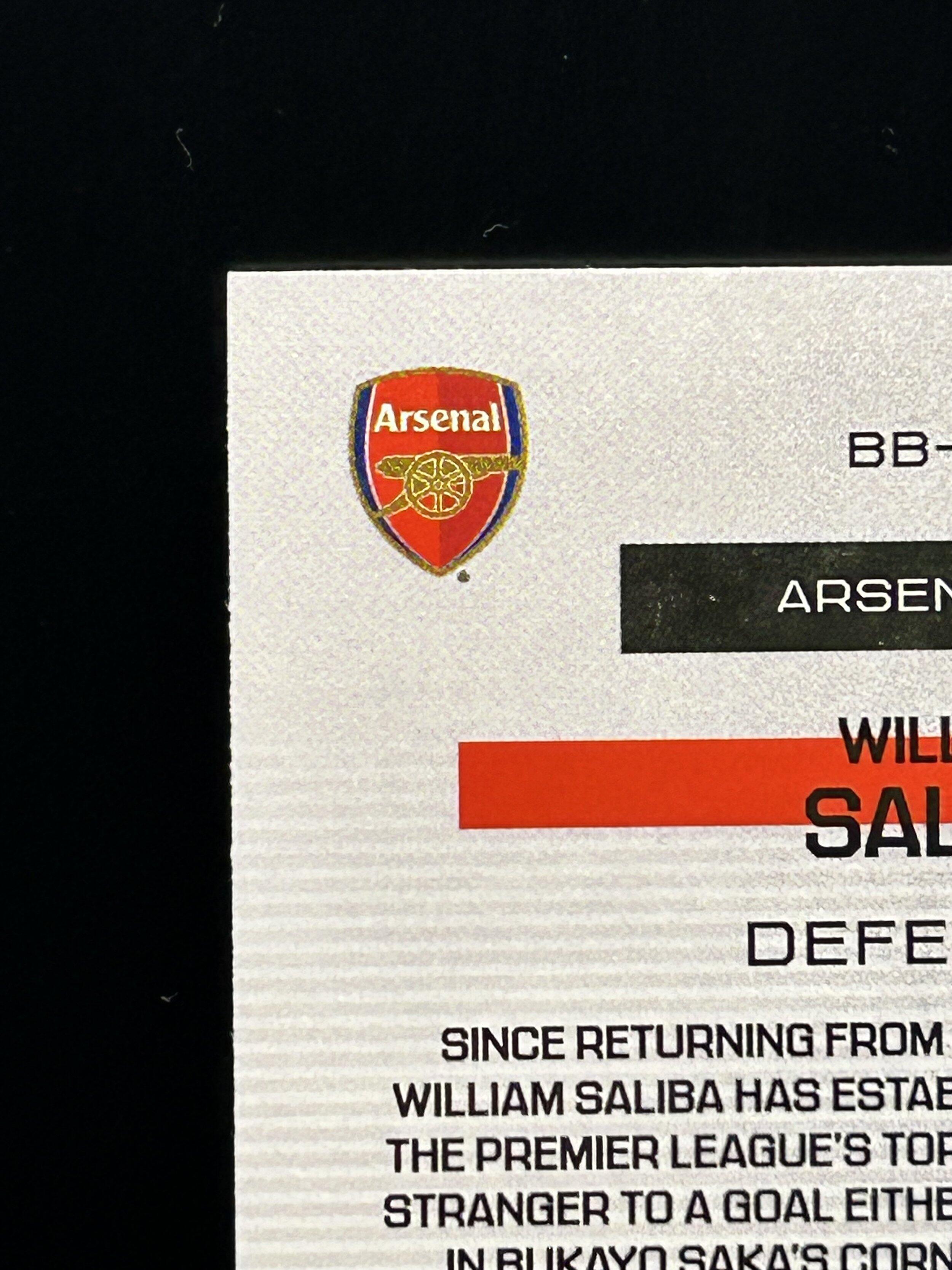 William Saliba 1/5 Autograph – Bonafide Baller (Topps Arsenal Team Set ...