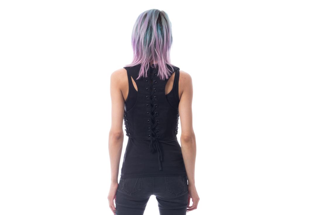 Elke Stud Buckle Black Heartless Vest