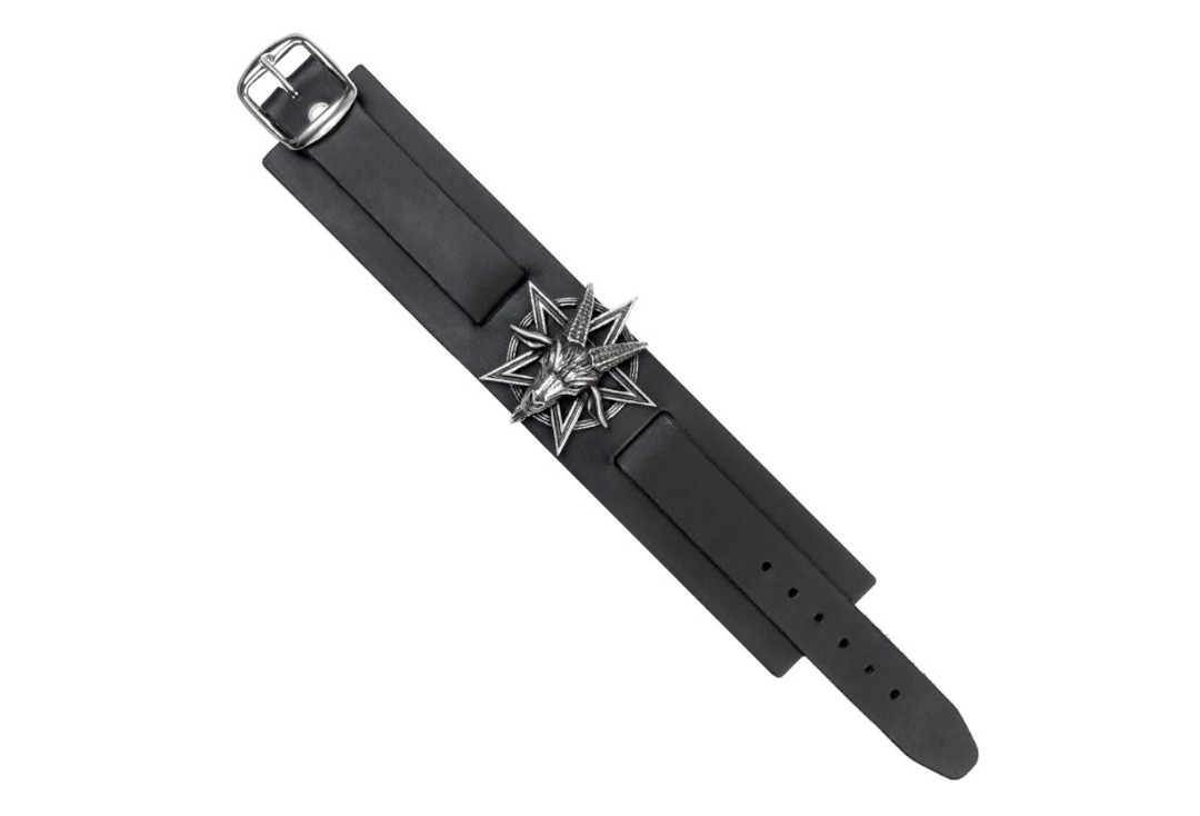 Baphomet Alchemy Gothic Leather Wrist Strap