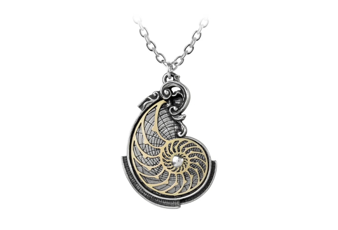 Fibonacci's Golden Spiral Alchemy Gothic Pendant