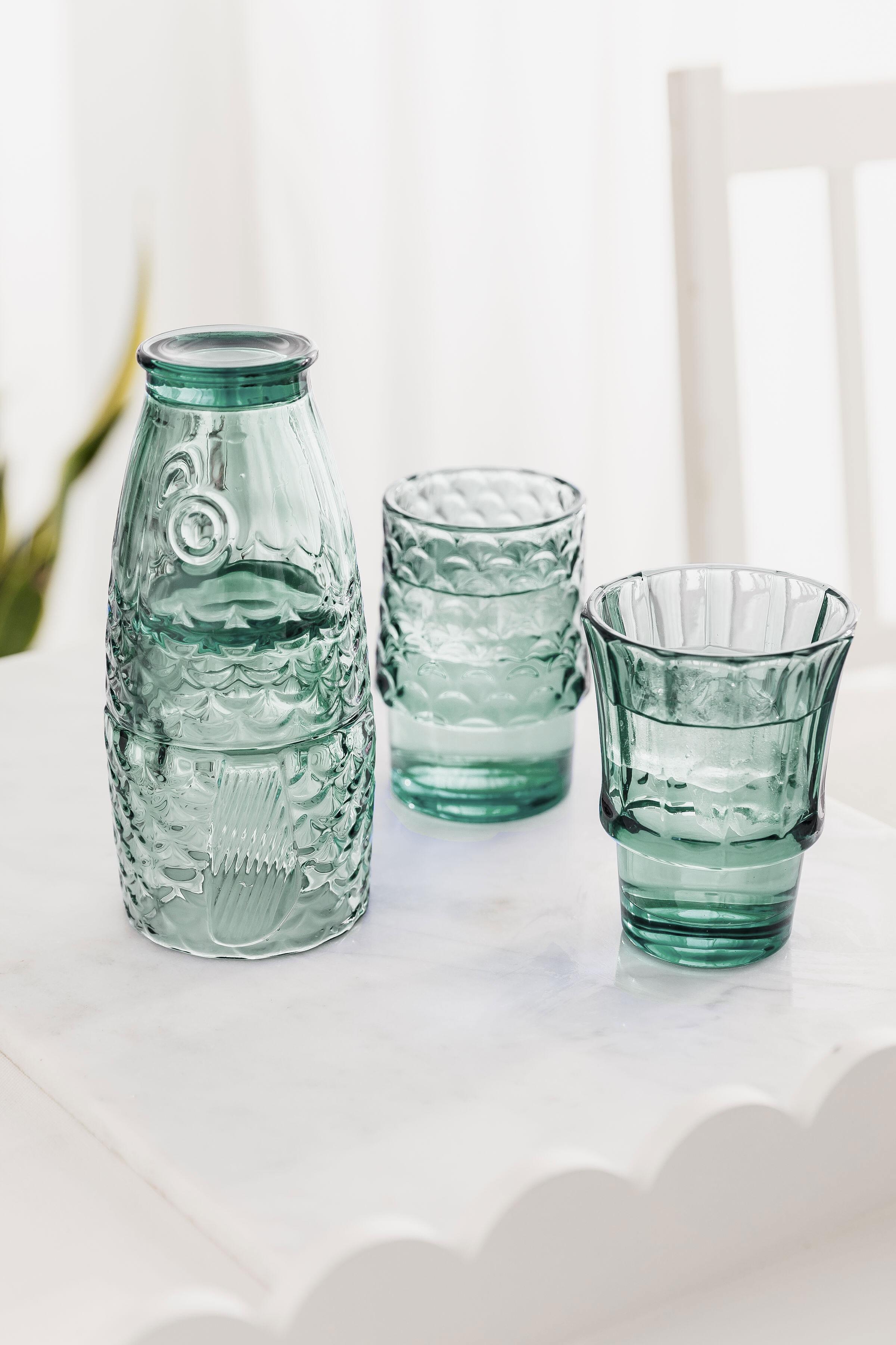 Fish Stacking Glass - Set of 4 250ml (Green)