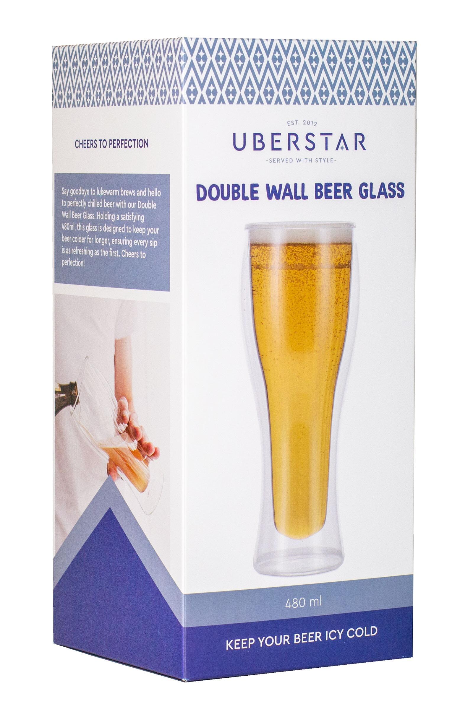 Double Wall Beer Glass | Shop Glassware at UBERSTAR