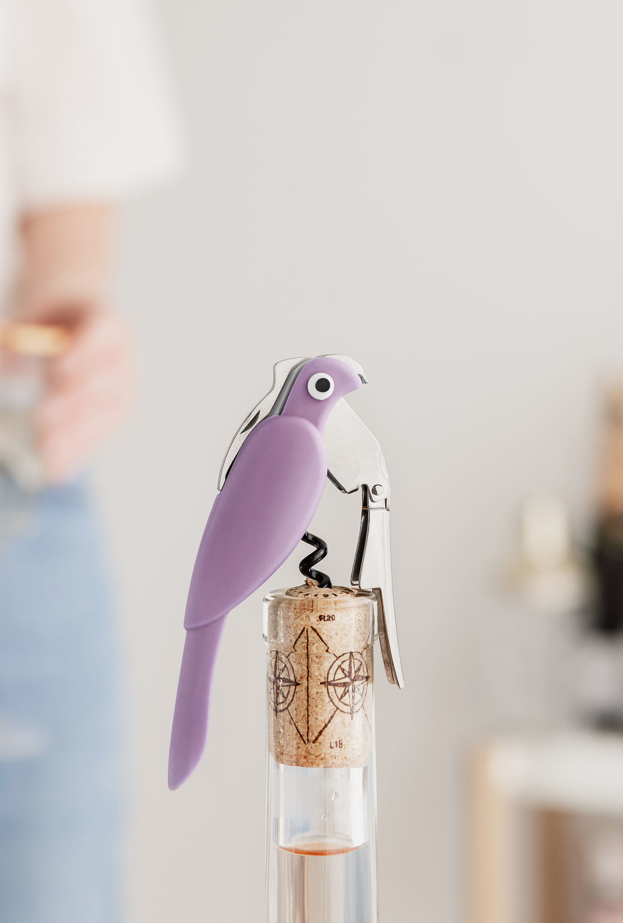 Budgie Bottle Opener Corkscrew - Mauve | Shop Now at UBERSTAR