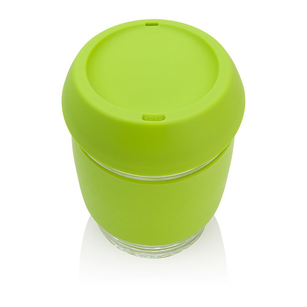 JOCO Reusable Glass Coffee Cup - 12oz Lime Green