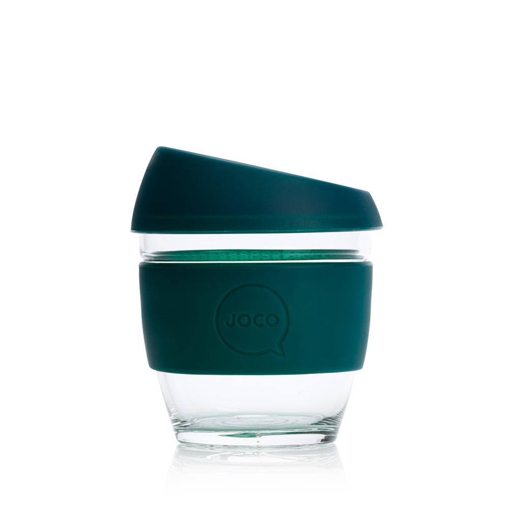 JOCO Cup 8oz Deep Teal - The Best Reusable Glass Coffee Mug