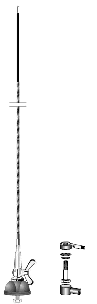 GAMMA 2 NV 300w 98cm fibreglass whip CB antenna - radioworld