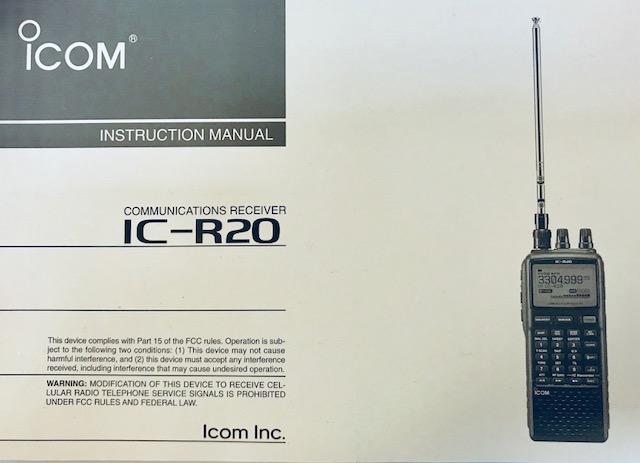 IC-R20 Genuine Owners Manual at Radioworld UK