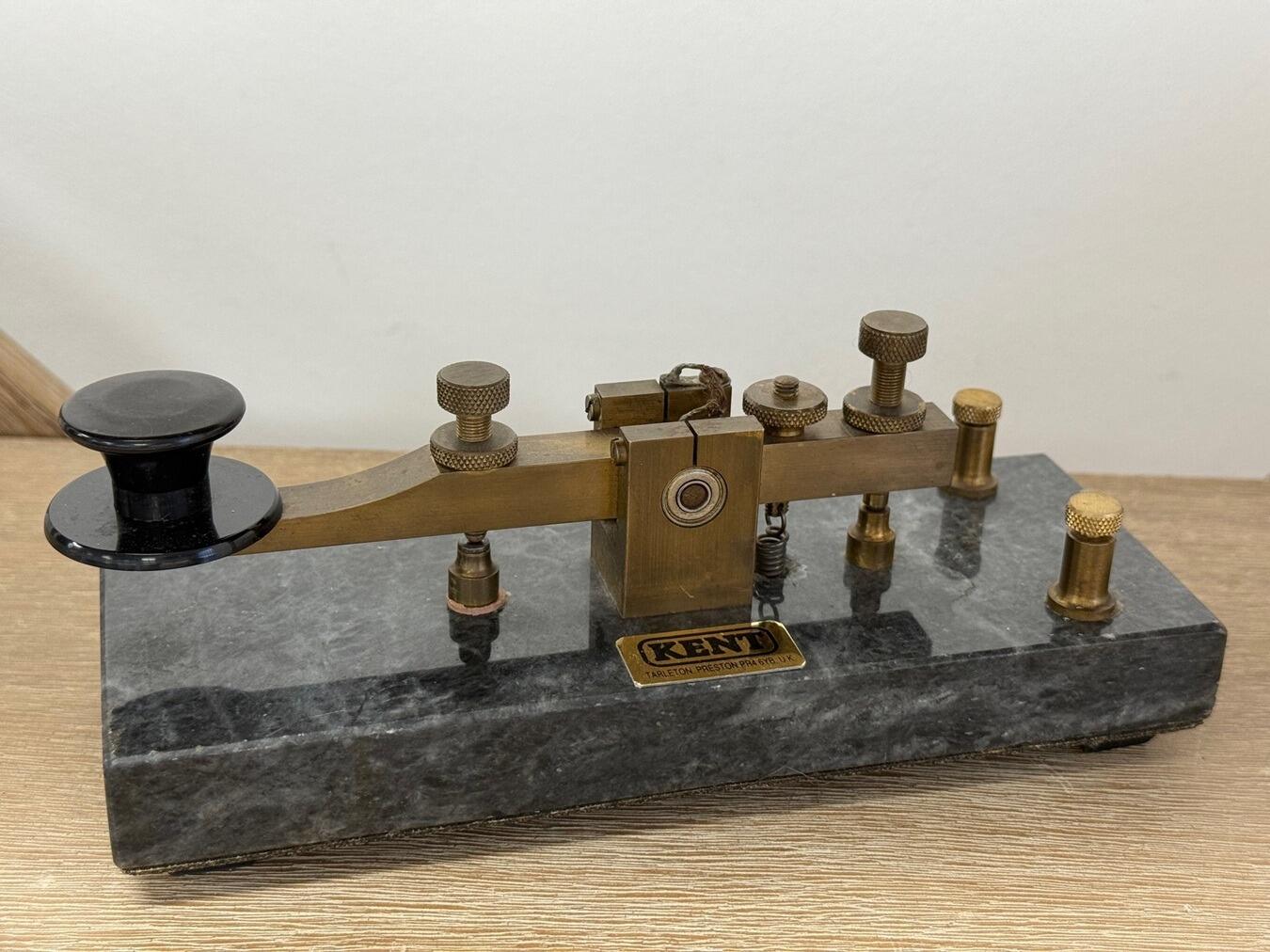 Second Hand Kent Straight Key Nickel Plated on Marble Base | Radioworld