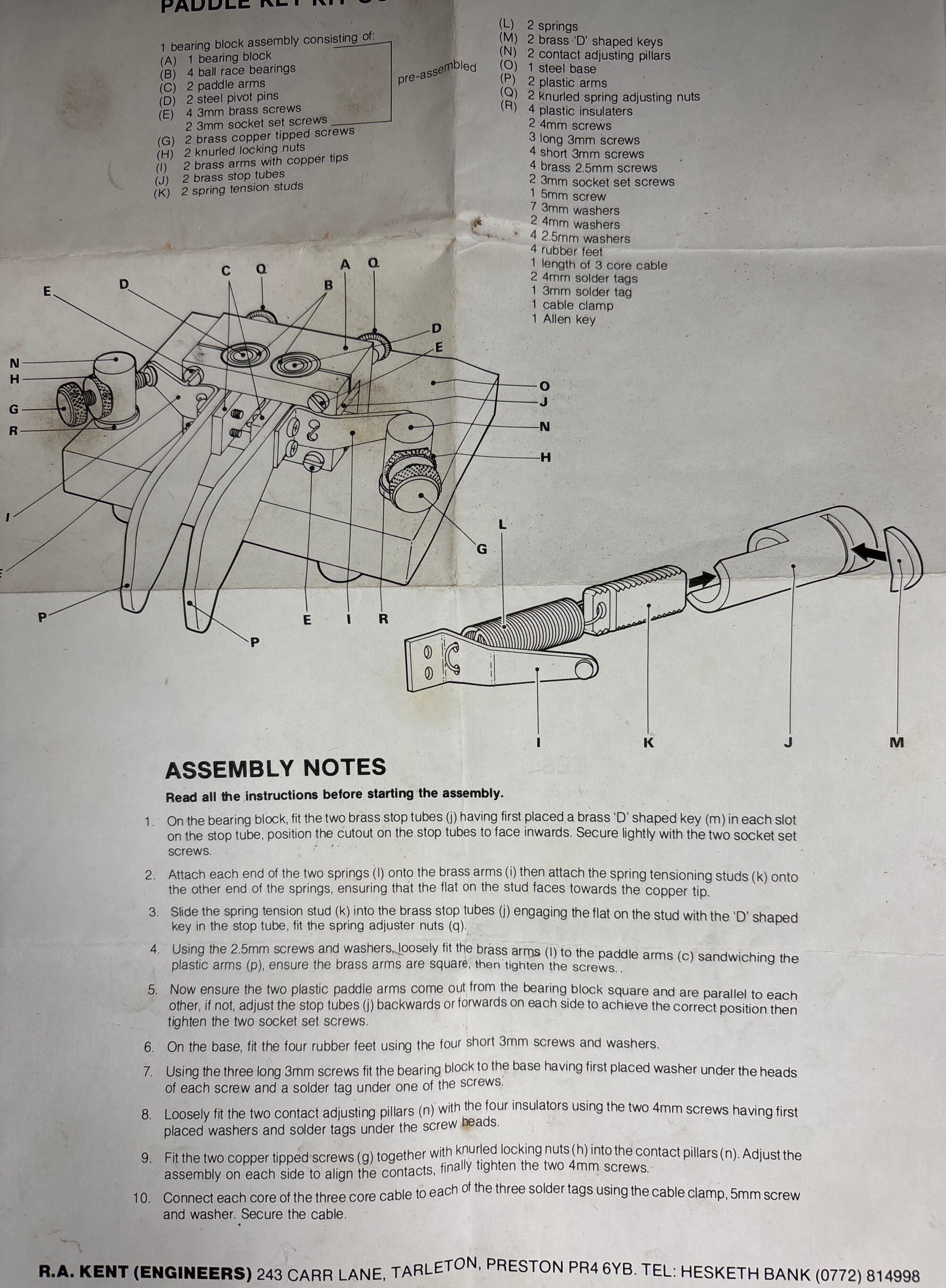 Second Hand Kent Twin Paddle Morse Key - Radioworld UK