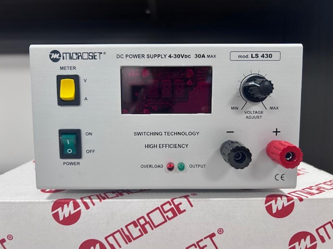 Second Hand Microset LS430 switching power supply 4V to 30V at Radioworld UK