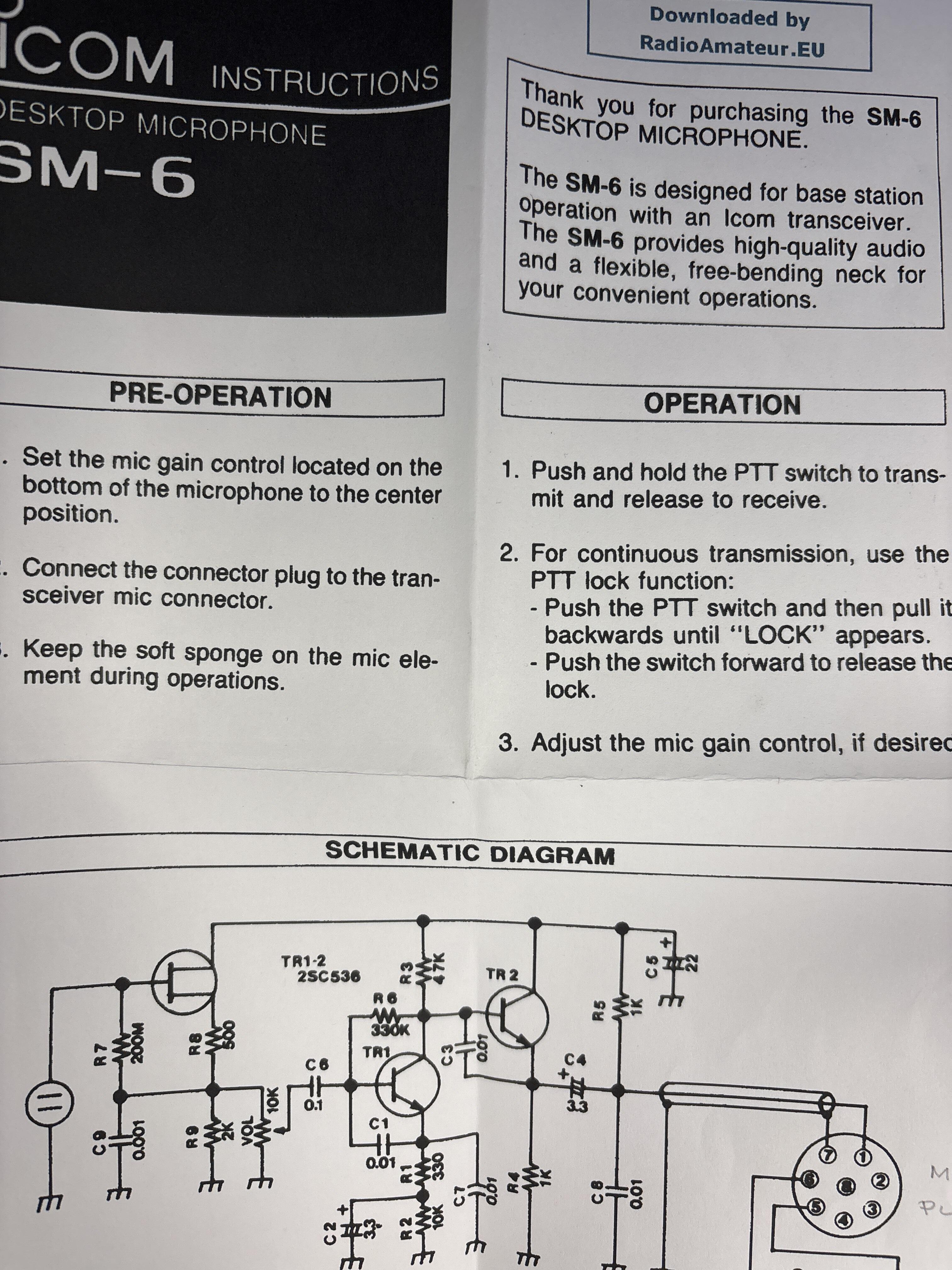 Second Hand Icom IC-SM6 Base Microphone is a high-quality electret desk ...