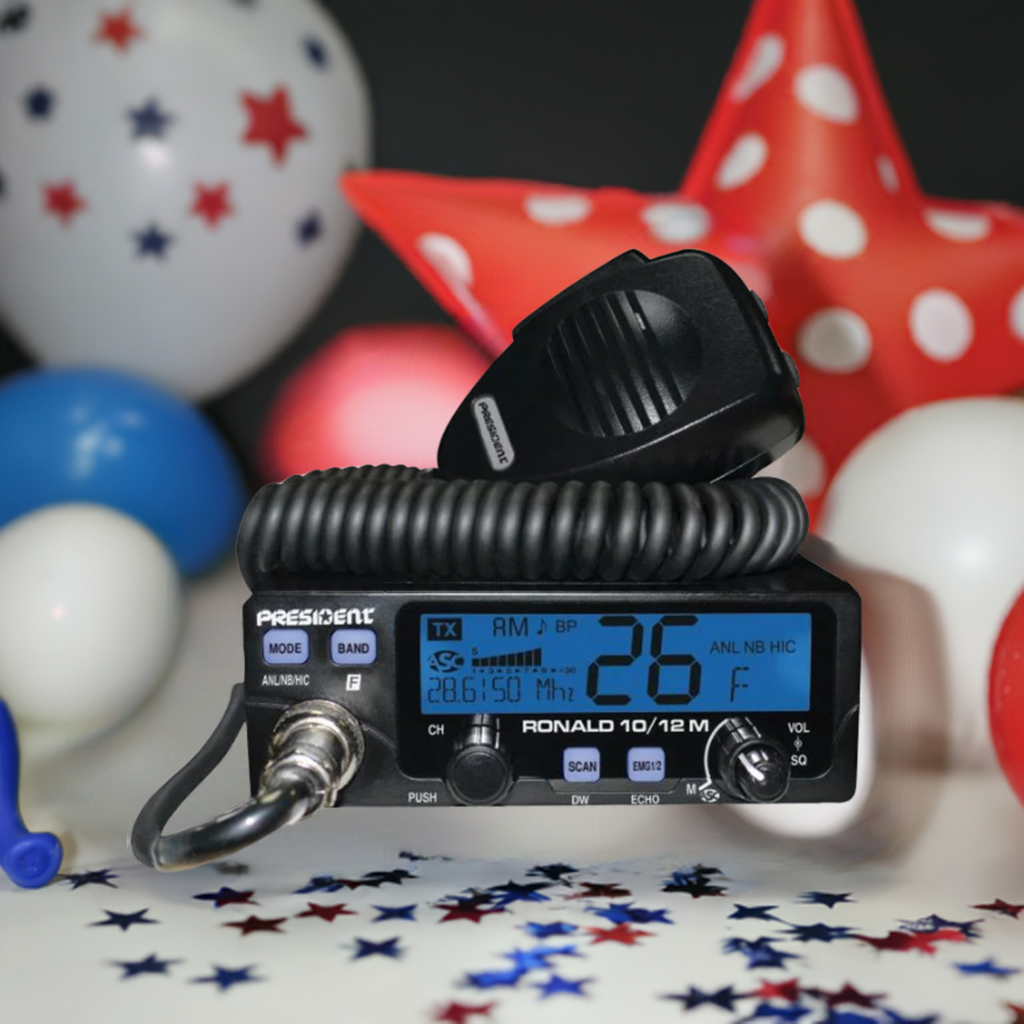 President ronald 10/12m bands on am/fm modes talkback, rf gain, roger ...