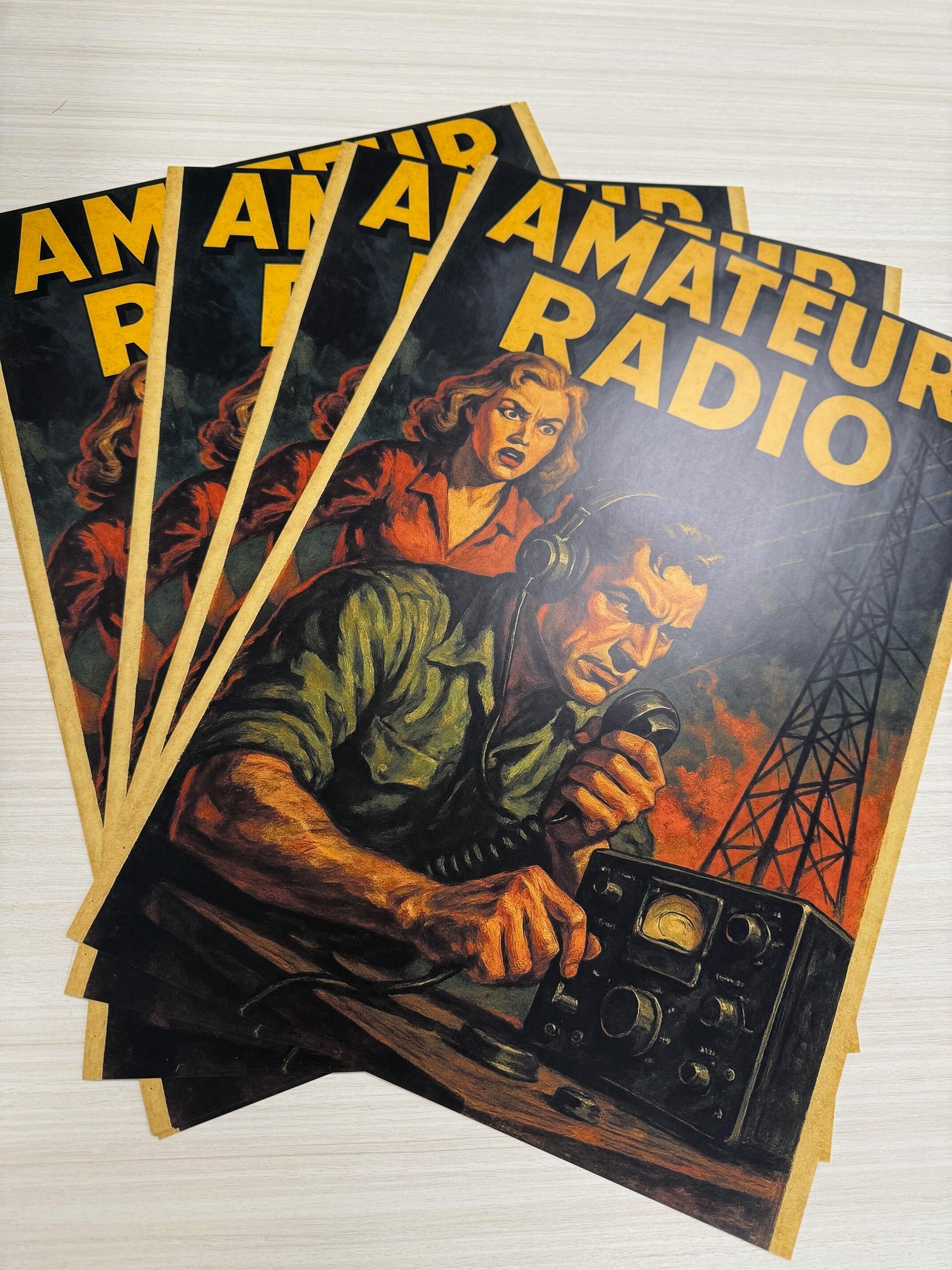 A3 Amateur Radio Shack Poster – Vintage Ham Radio Art | Radioworld